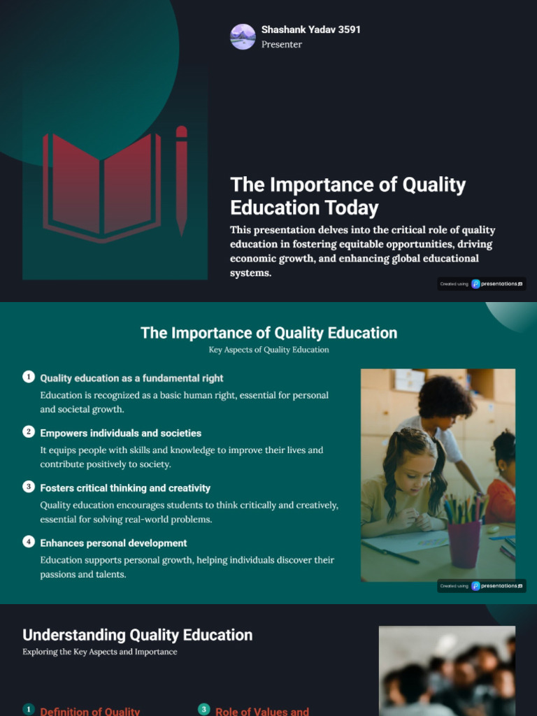 Presentation On Quality Education | PDF