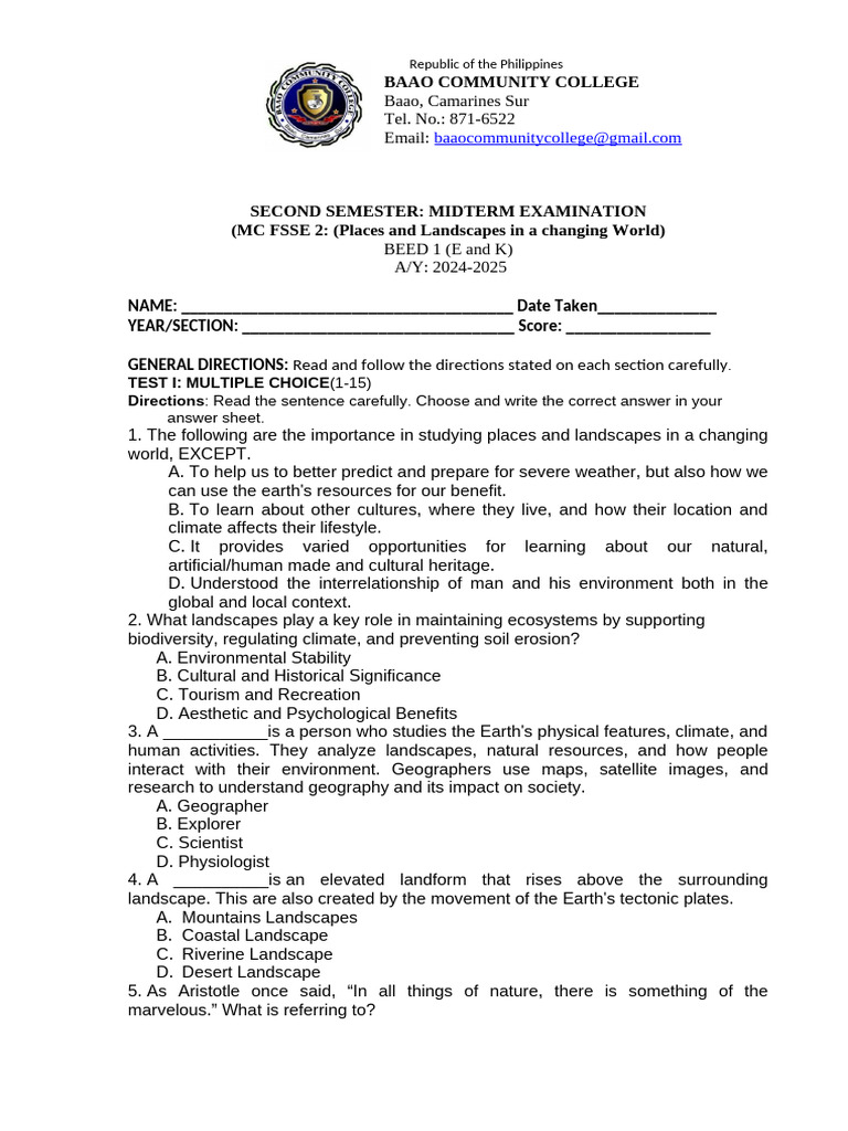 MC Fsse 2 Midterm Exam Archie B. Buita | PDF | Pastoralism | Agriculture