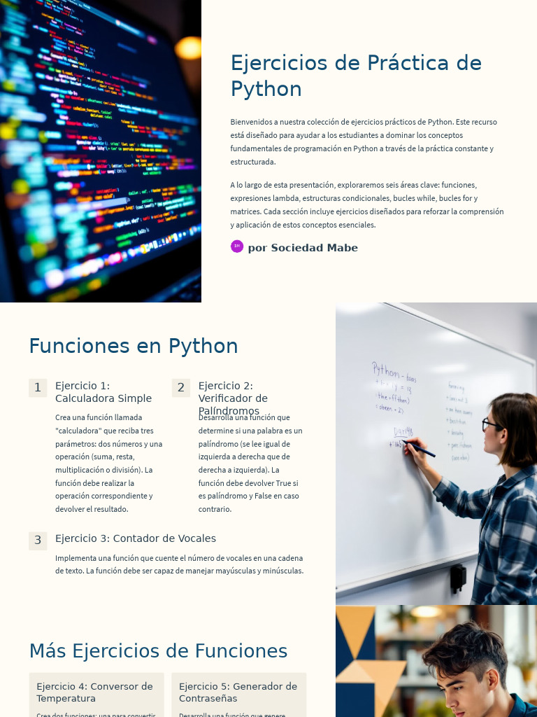 Ejercicios de Practica de Python | PDF | Matriz (Matemáticas) | Python (lenguaje de programación)