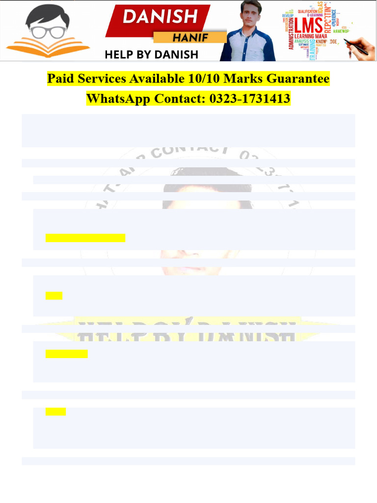 CS202 Midterm Quiz File by Danish Hanif | PDF