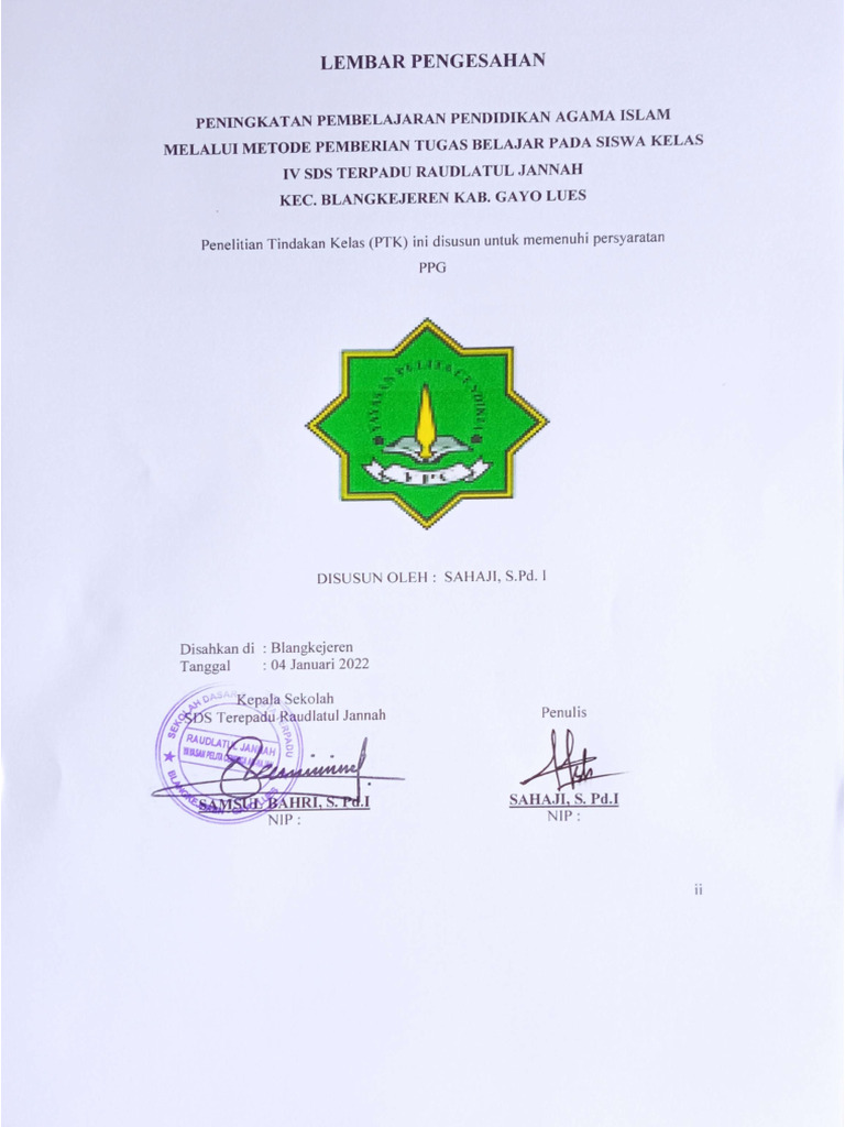 Lembaran Pengesahan | PDF