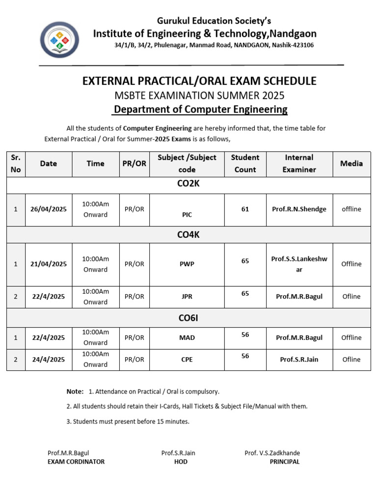 External Submission Timetable | PDF