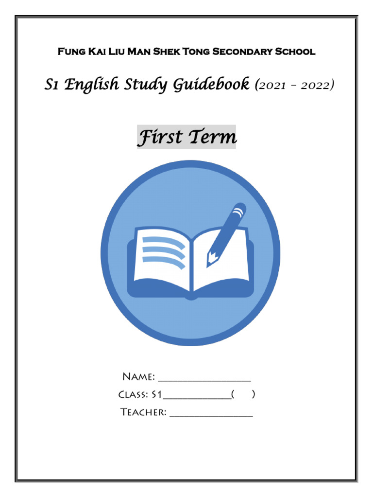 21-22 S1 First Term - English Study Guidebook - Student's Copy - Finalised | PDF | Poetry | Rhyme