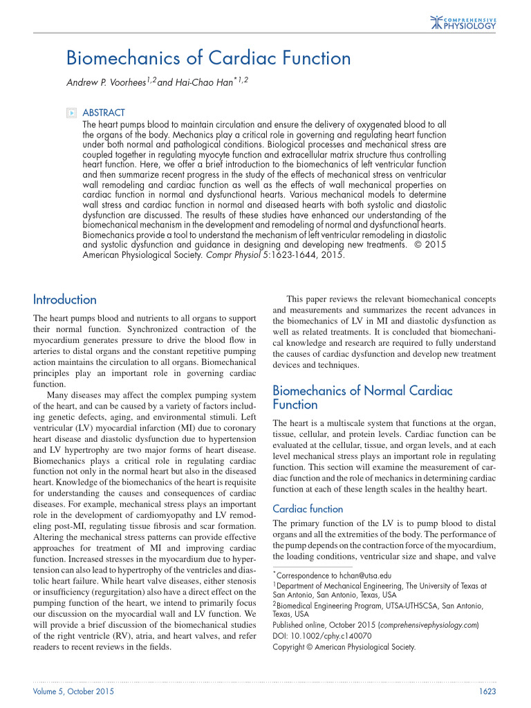 Biomechanics of Cardiac Function | PDF | Diastole | Heart
