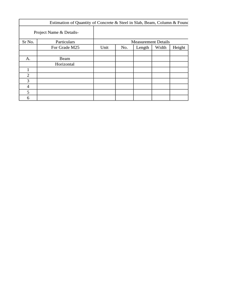 Concrete & Steel Quantity Estimation Guide | PDF
