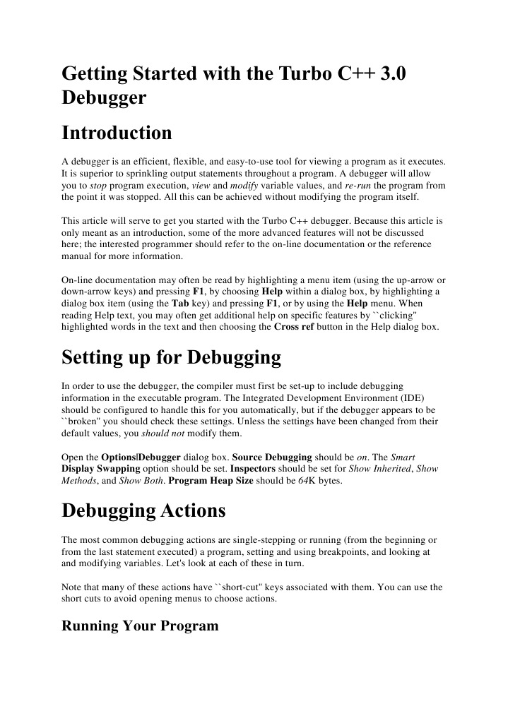 Debugging With The Turbo C | PDF | Subroutine | Debugging