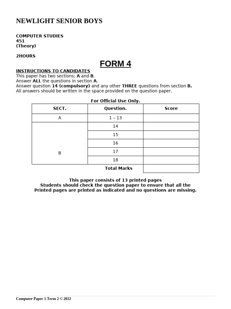 End Term 2 Exams 2022 - f4 (Computer) | PDF | Software Engineering ...