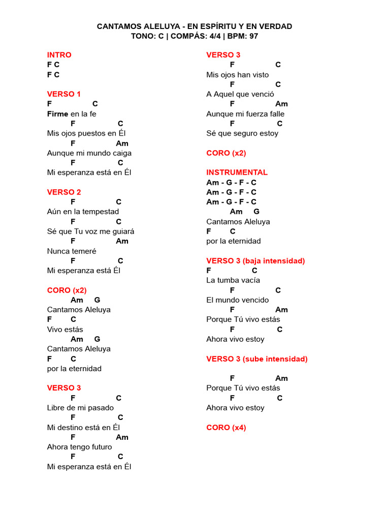 Cantamos Aleluya (C) | PDF