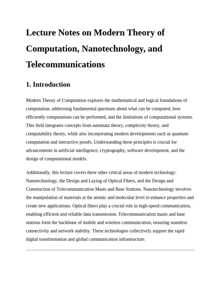 Modern Computation and Technology Insights | PDF | Time Complexity ...