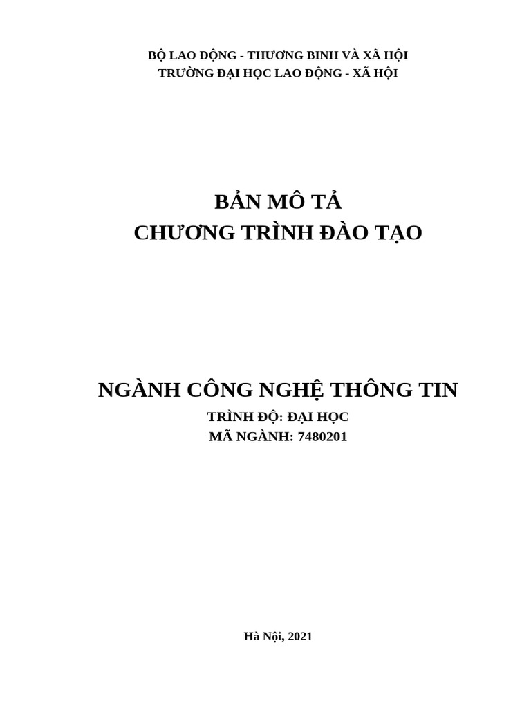 Ban mo ta chuong trinh dao tao ngành CNTT 2021 web (2) | PDF