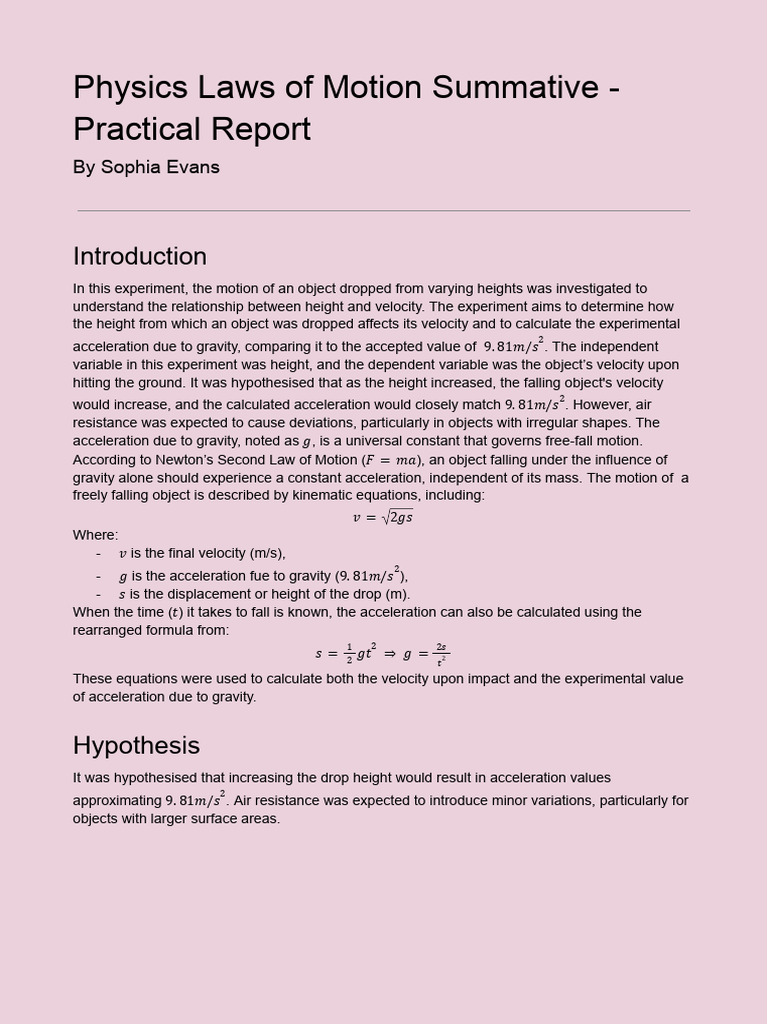Physics Science Summative | PDF | Acceleration | Velocity