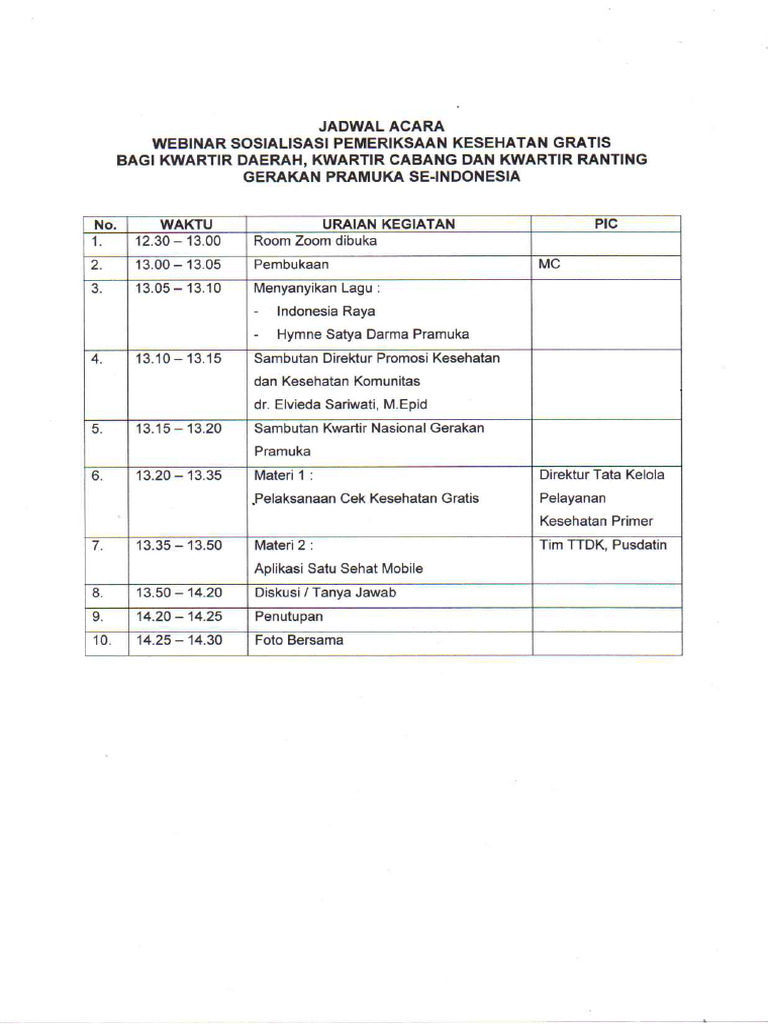 Jadwal Webinar PKG | PDF