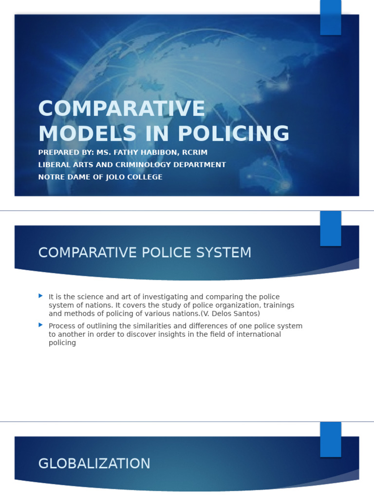Comparative Models in Policing | PDF | Inspector | Law Enforcement