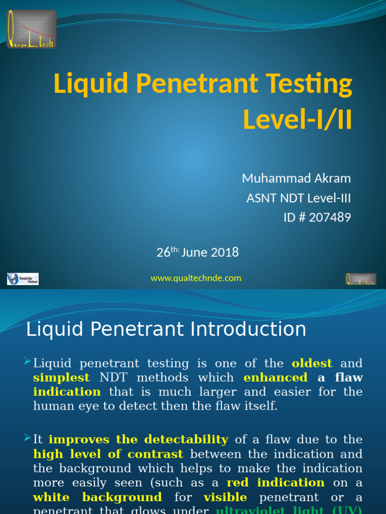 2-Liquid Penetrant Testing Level-1 | PDF | Applied And ...