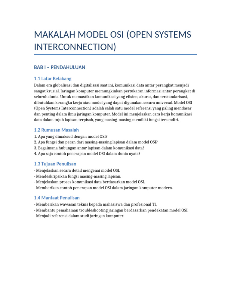 Makalah Model OSI | PDF