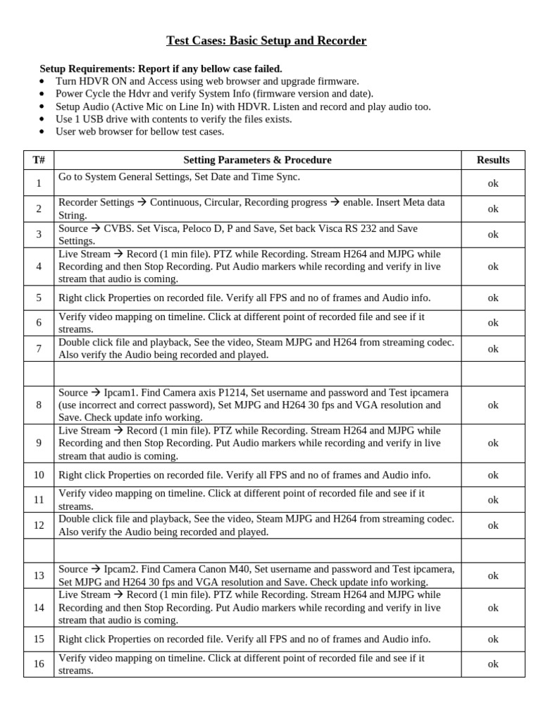 S0 Basic Setup Continuous Recorder | PDF | Codec | Frame Rate