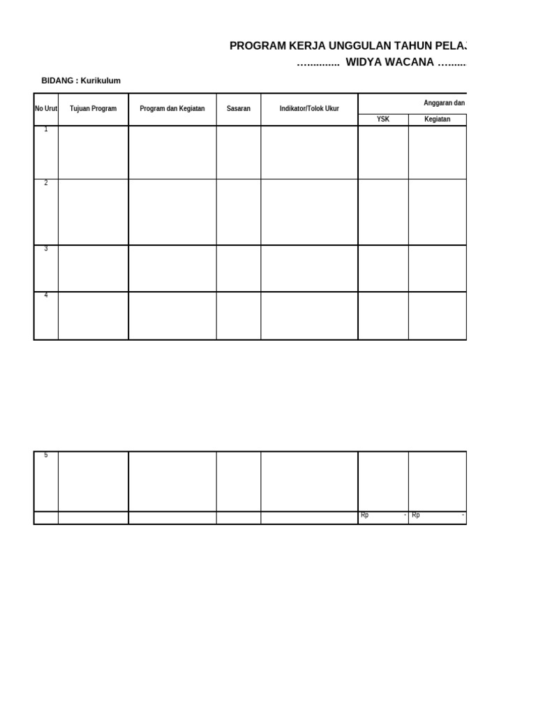 Master Form Proker 2024 - 2025 | PDF
