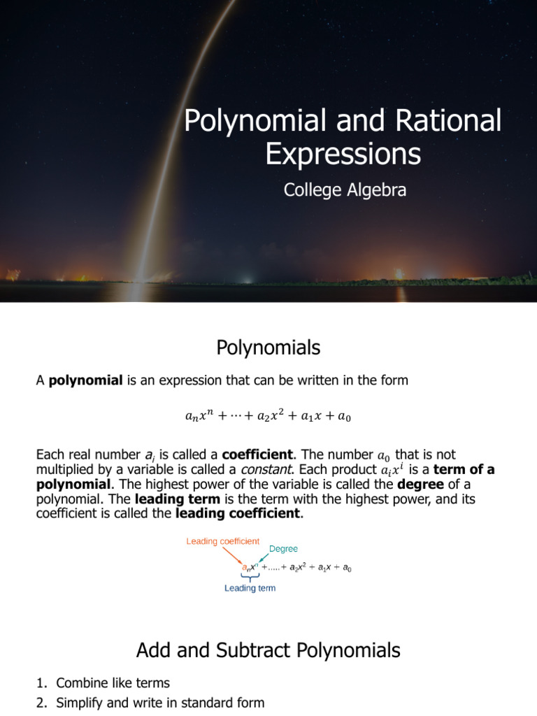 Polynomials and Rational Expression | PDF | Polynomial | Factorization