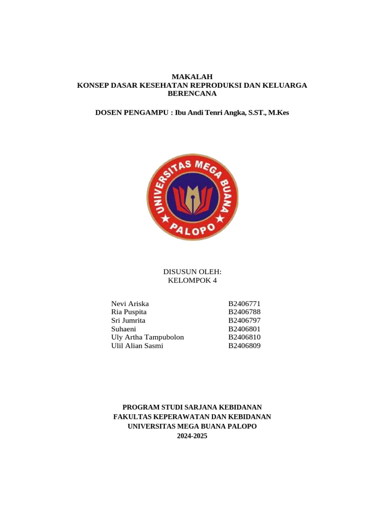 Makalah Kespro Dan KB Kel 4 Ibu Andi Tenri, SST., M.Kes | PDF