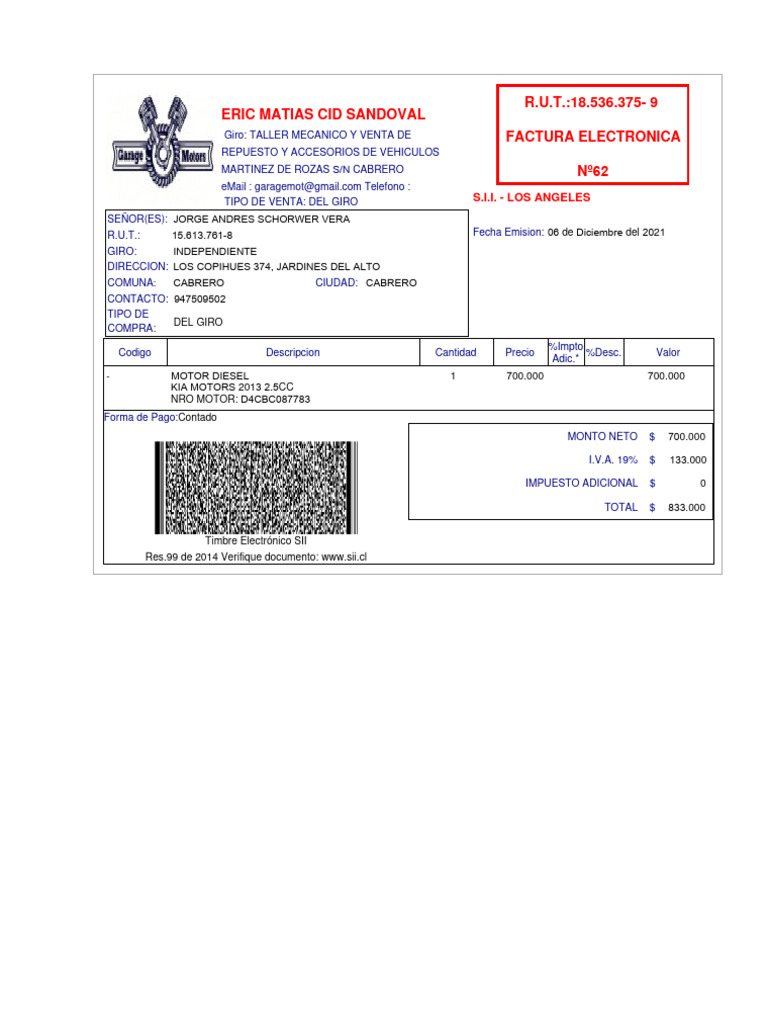 Factura Electrónica Kia 2021 | PDF