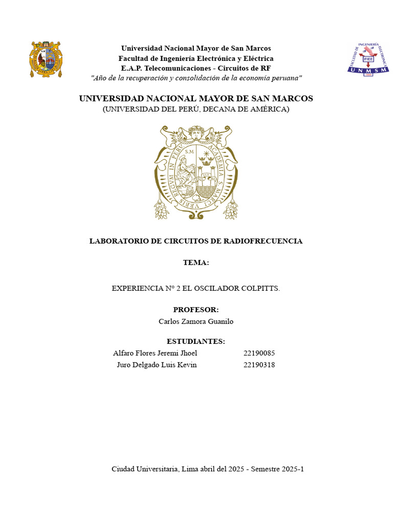 Informe de Lab 2 CRF | PDF | Transistor | Inductor