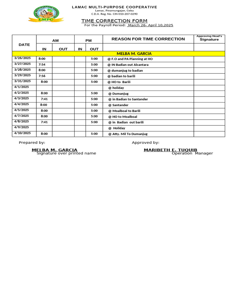Time Correction MELBZ | PDF
