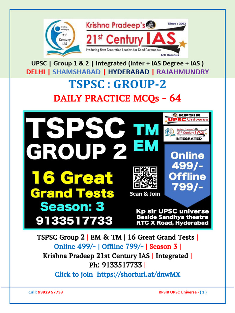 TS Gr-2 (EM) Practice-64 | PDF