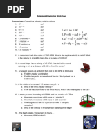 Angular Kinematics Practice Problems | PDF