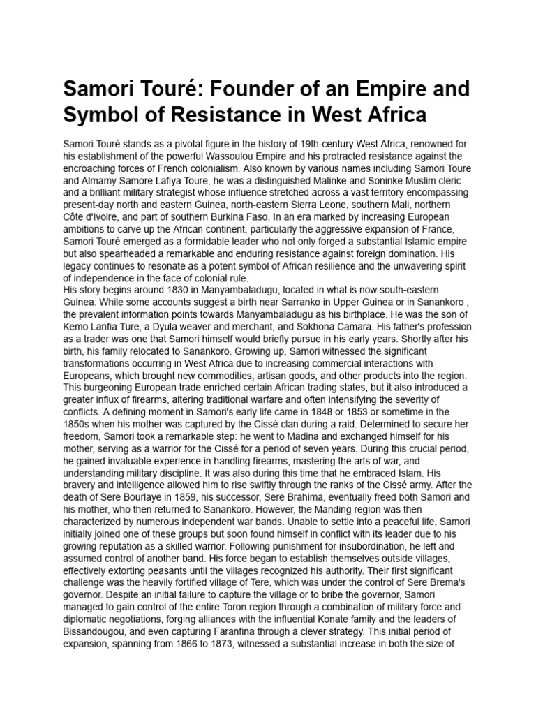 Samori Touré - Analyse Historique | PDF | Military