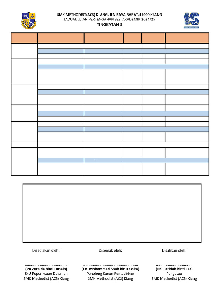 Jadual UPSA T3 2024 | PDF