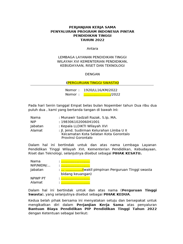 Pks Lldikti - Pts 2022 | PDF