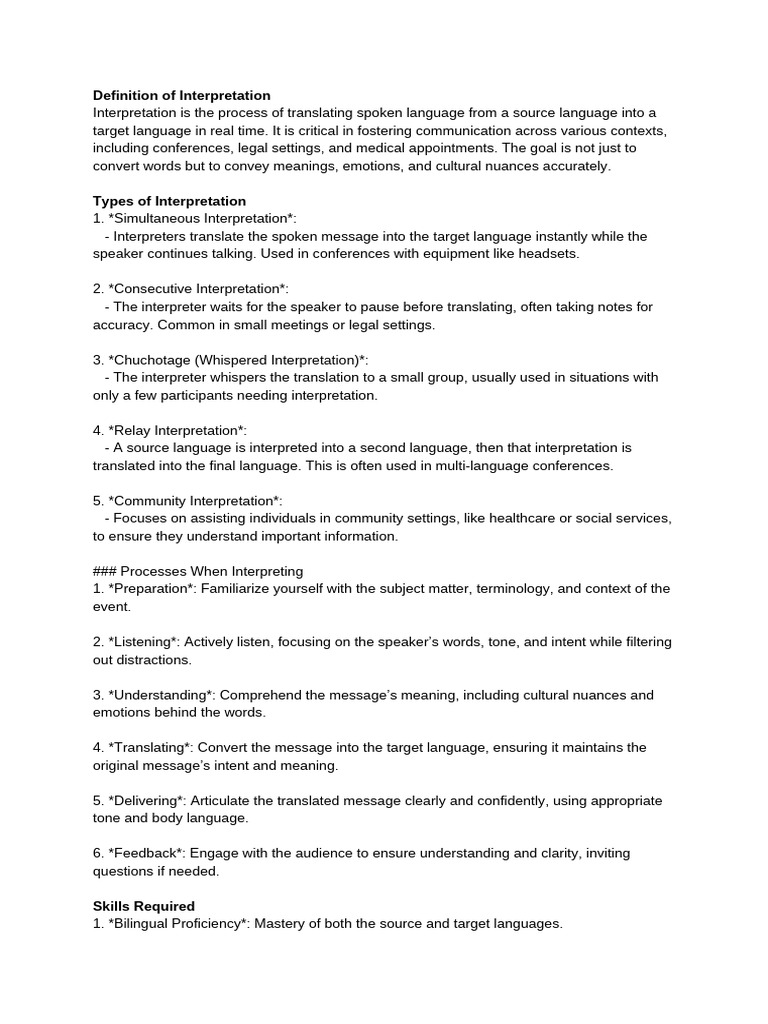 Definition of Interpretation | PDF | Language Interpretation | Translations