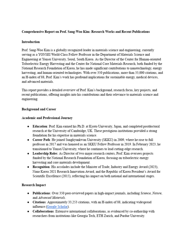 Comprehensive Report On Prof | PDF | Energy Harvesting | Electricity