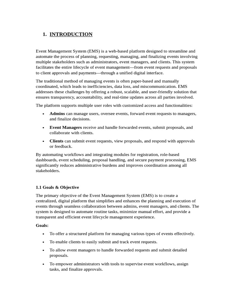 Event Management System Documentation | PDF | Feasibility Study | Computing