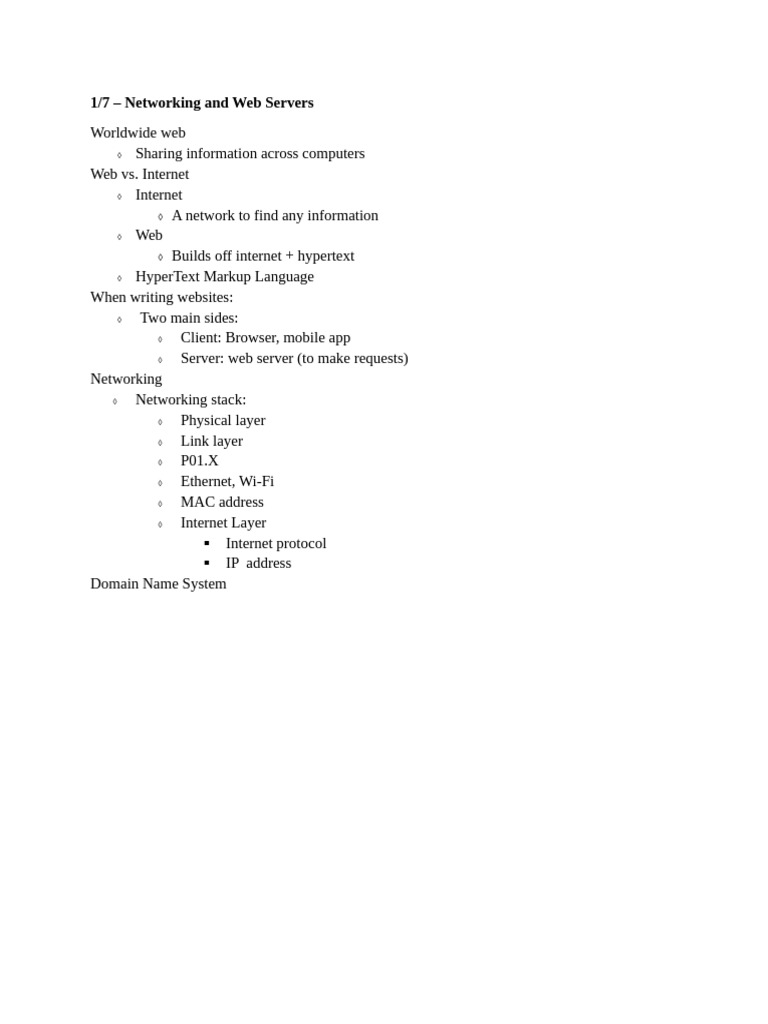 7 - Networking and Web Servers | PDF