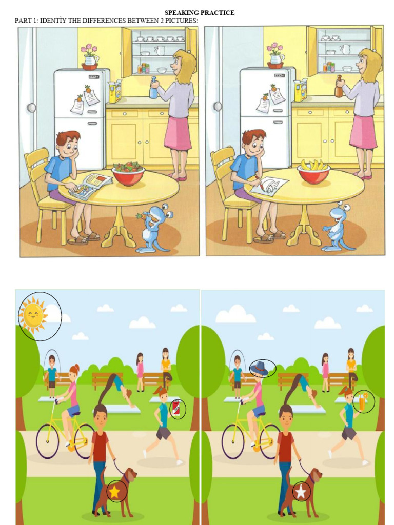 Speaking Practice: Picture Differences & Odd One Out | PDF