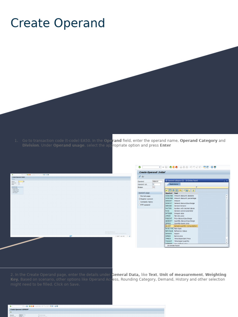IS-U Create Operand | PDF