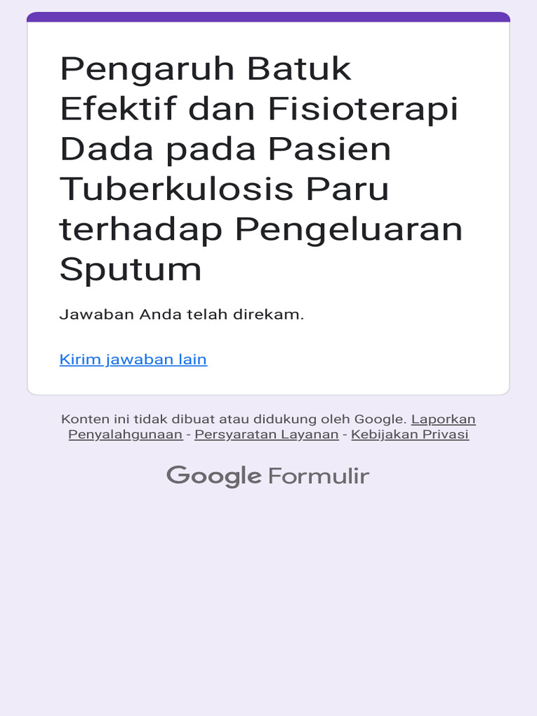 Pengaruh Batuk Efektif Dan Fisioterapi Dada Pada Pasien Tuberkulosis ...