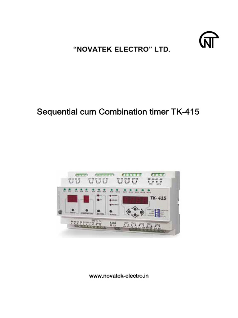 Sequential Combination Timer TK 415 | PDF | Relay | Timer