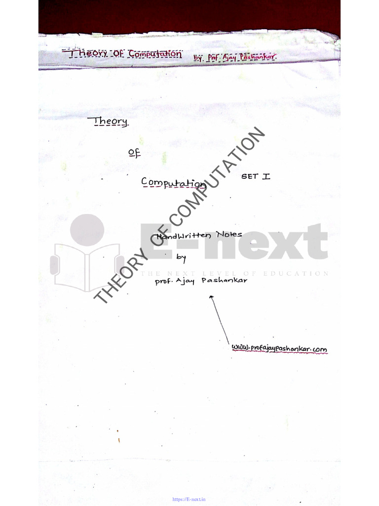 TOC Notes by Ajay Sir (E-Next - In) | PDF