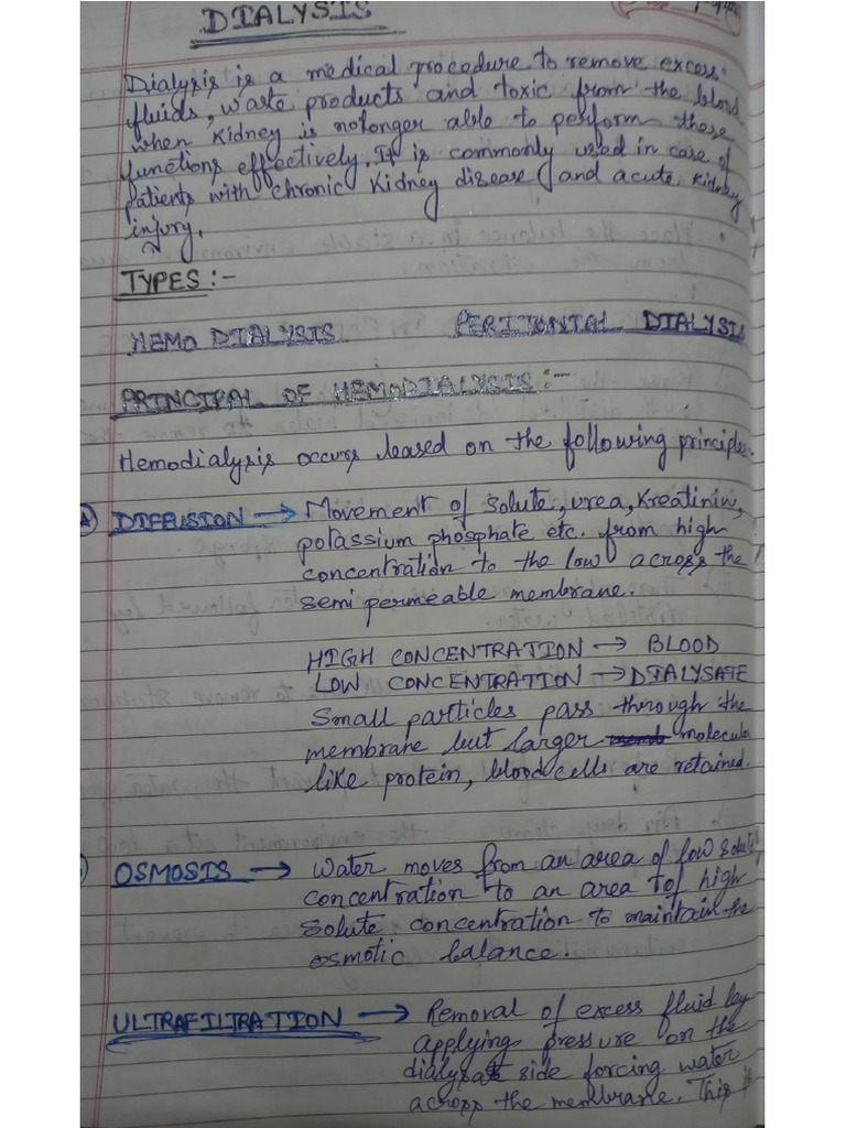 Dialysis Notes | PDF