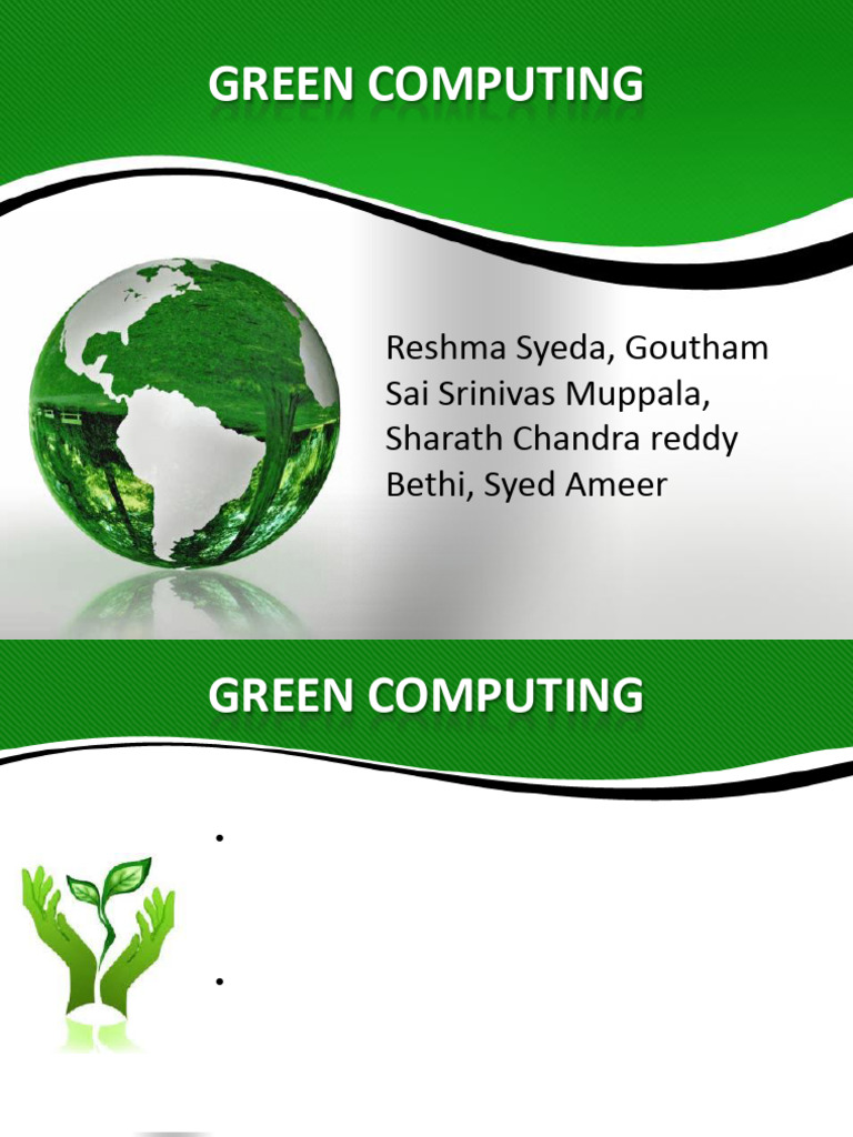 Green Computing Pdf Solar Power Electric Energy Consumption