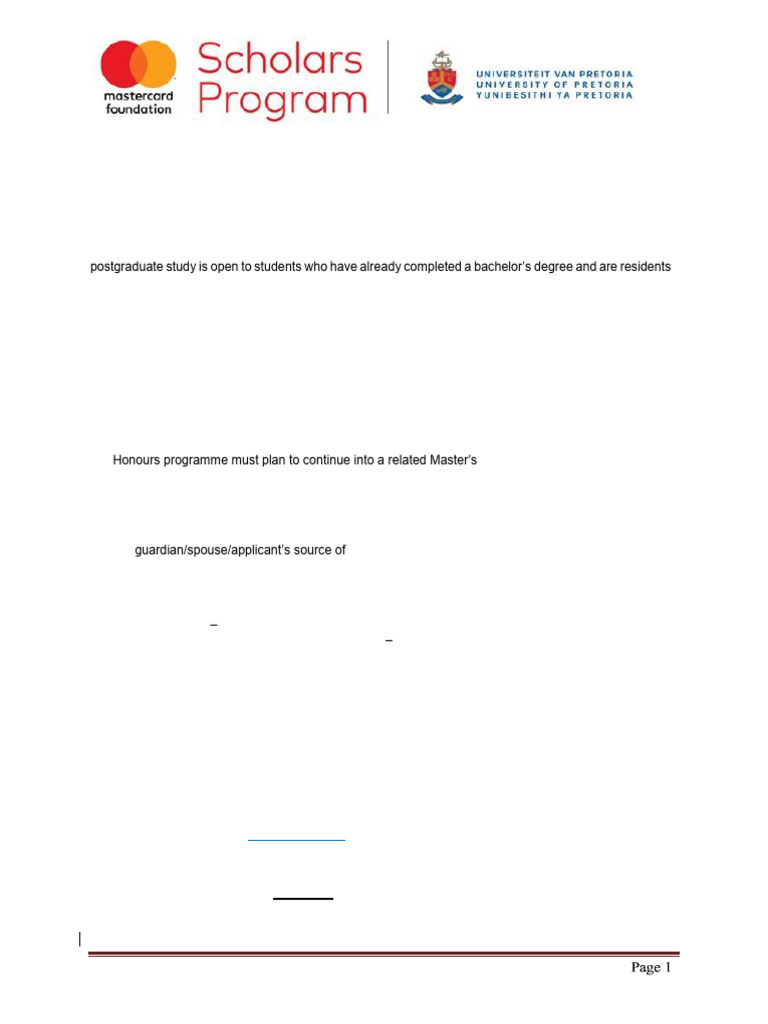 MCFSP Postgraduate Application - Form - 2020.zp186881 1 | PDF | Academic Degree | Postgraduate ...