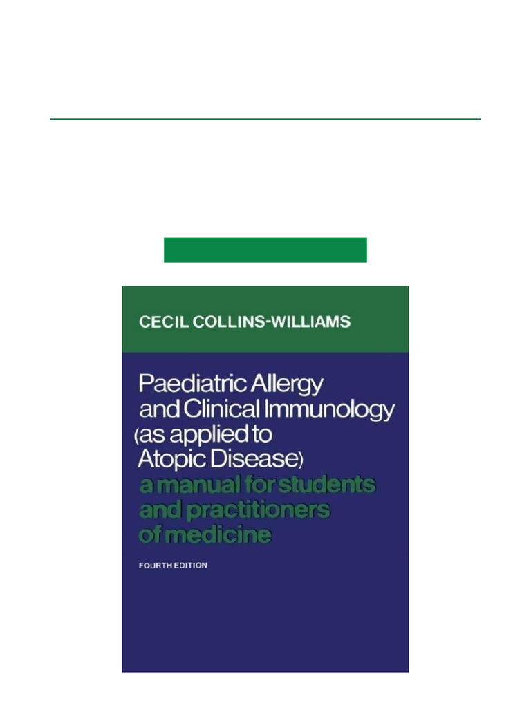 Paediatric Allergy and Clinical Immunology (As Applied To Atopic ...