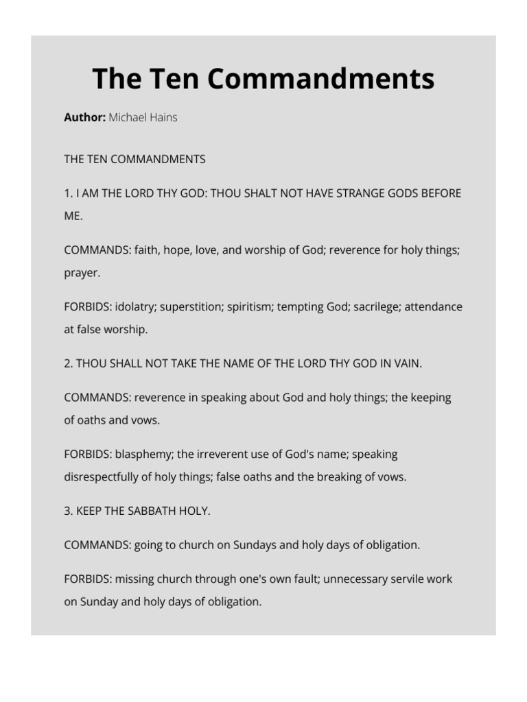 Understanding the Ten Commandments | PDF | Ten Commandments | Religious ...