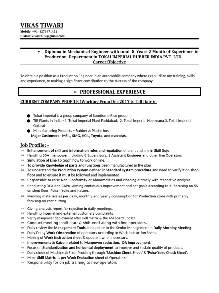 VIKAS TIWARI Resume... Updated | PDF