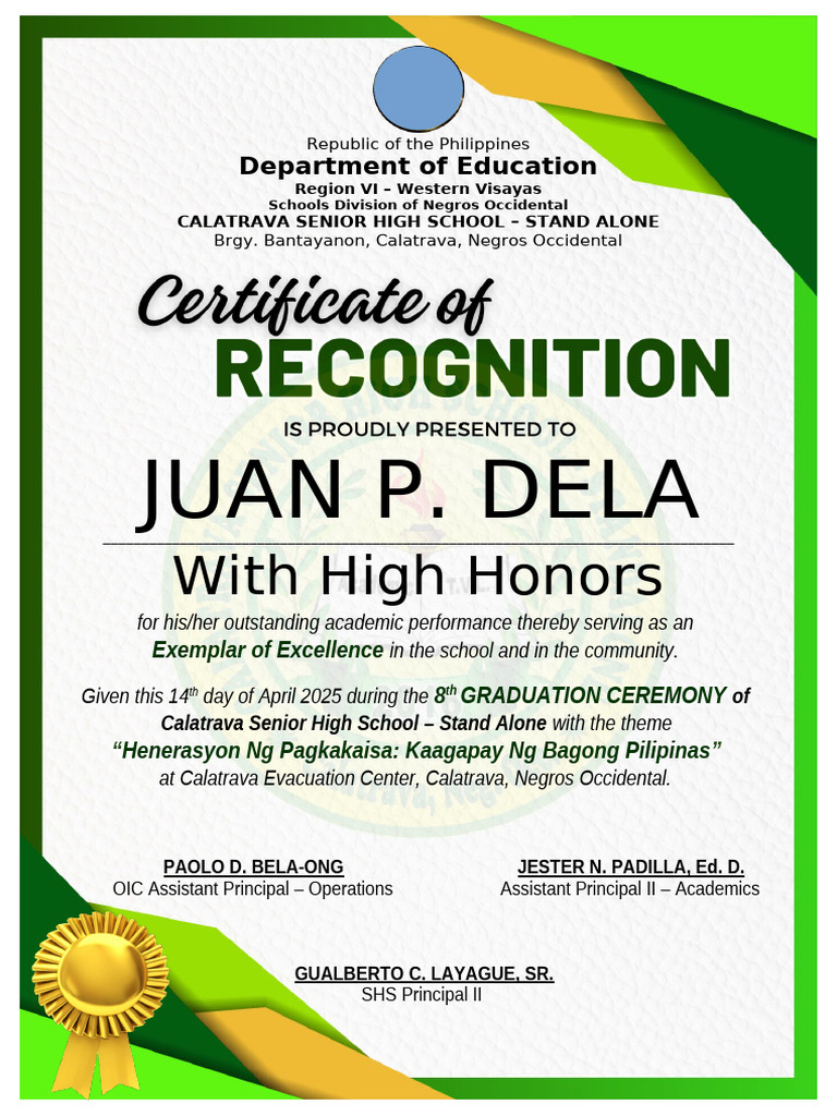 SHS 2025 Graduation Awards Ceremony | PDF | Philippines