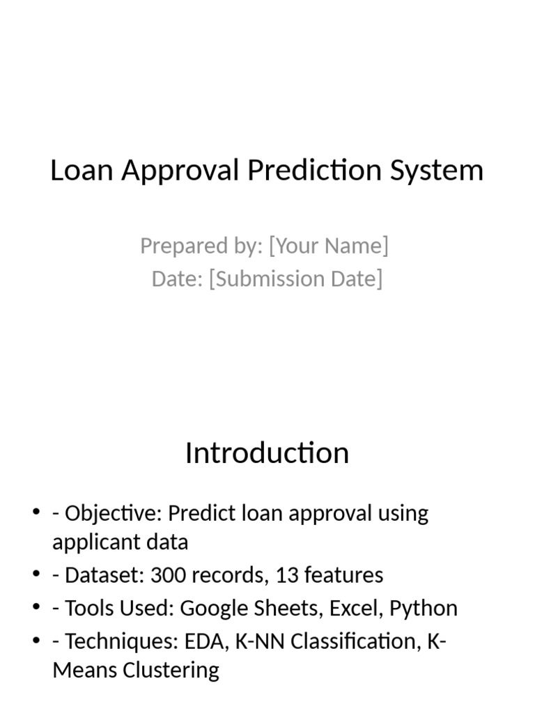 Loan Approval Prediction Structured | PDF