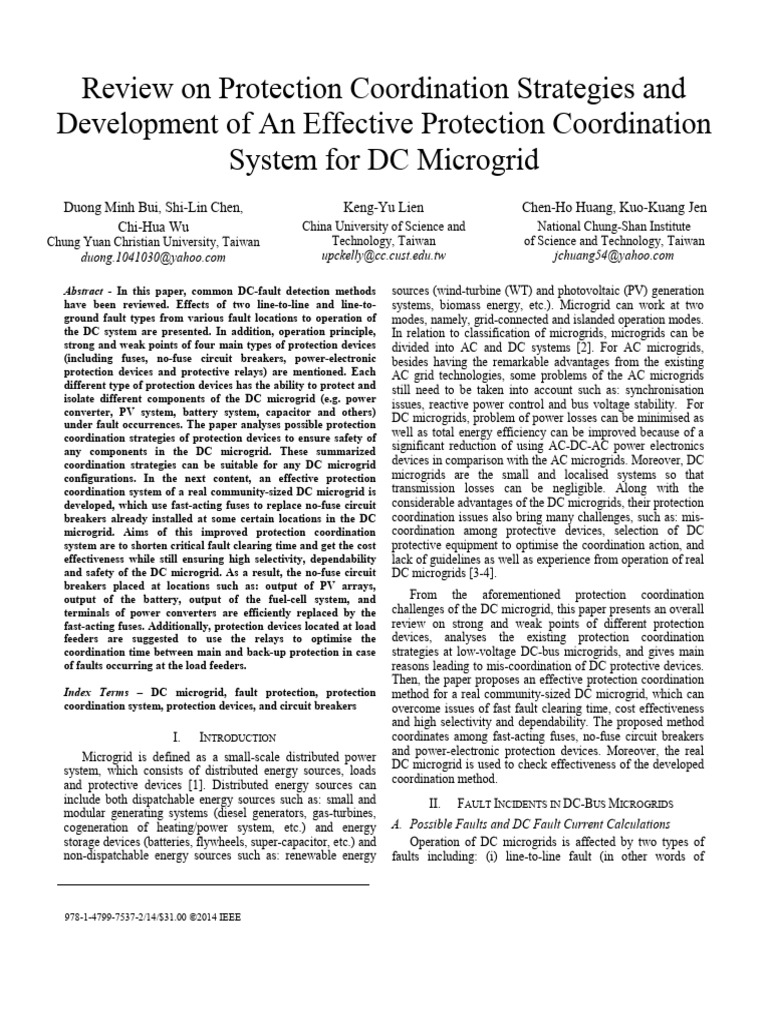 Review On Protection Coordination Strategies and Development of An ...