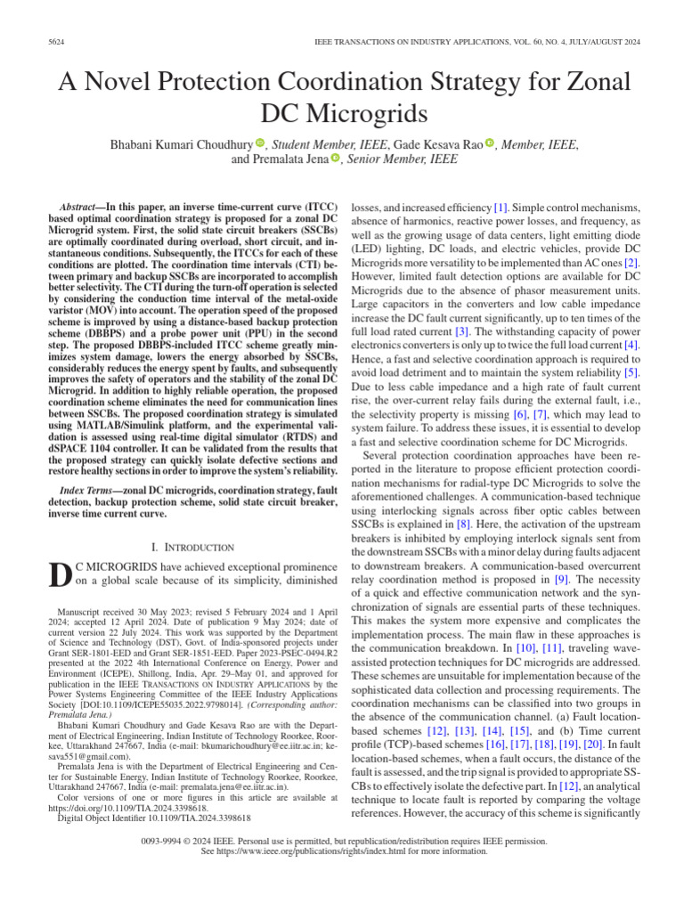 A Novel Protection Coordination Strategy For Zonal DC Microgrids | PDF | Capacitor ...